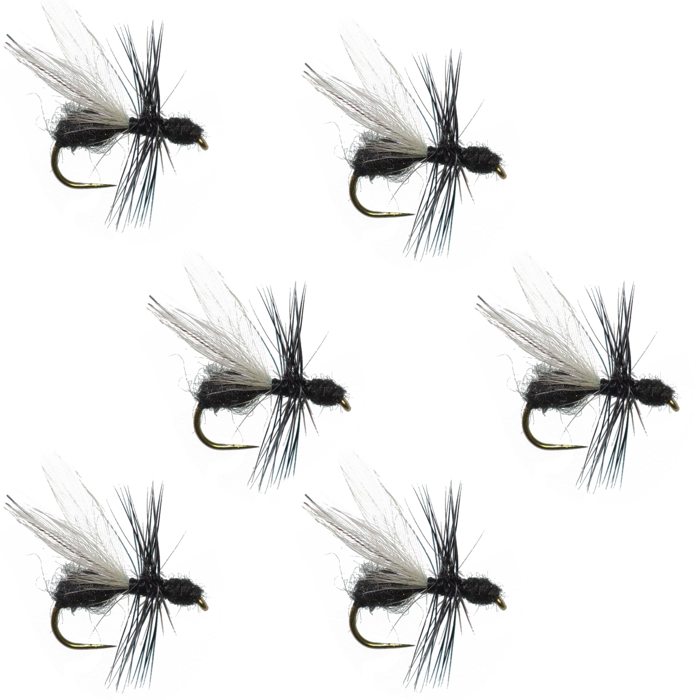 Barbless Black Fur Flying Ant Terrestrial Trout Dry Fly - 6 Flies Hook