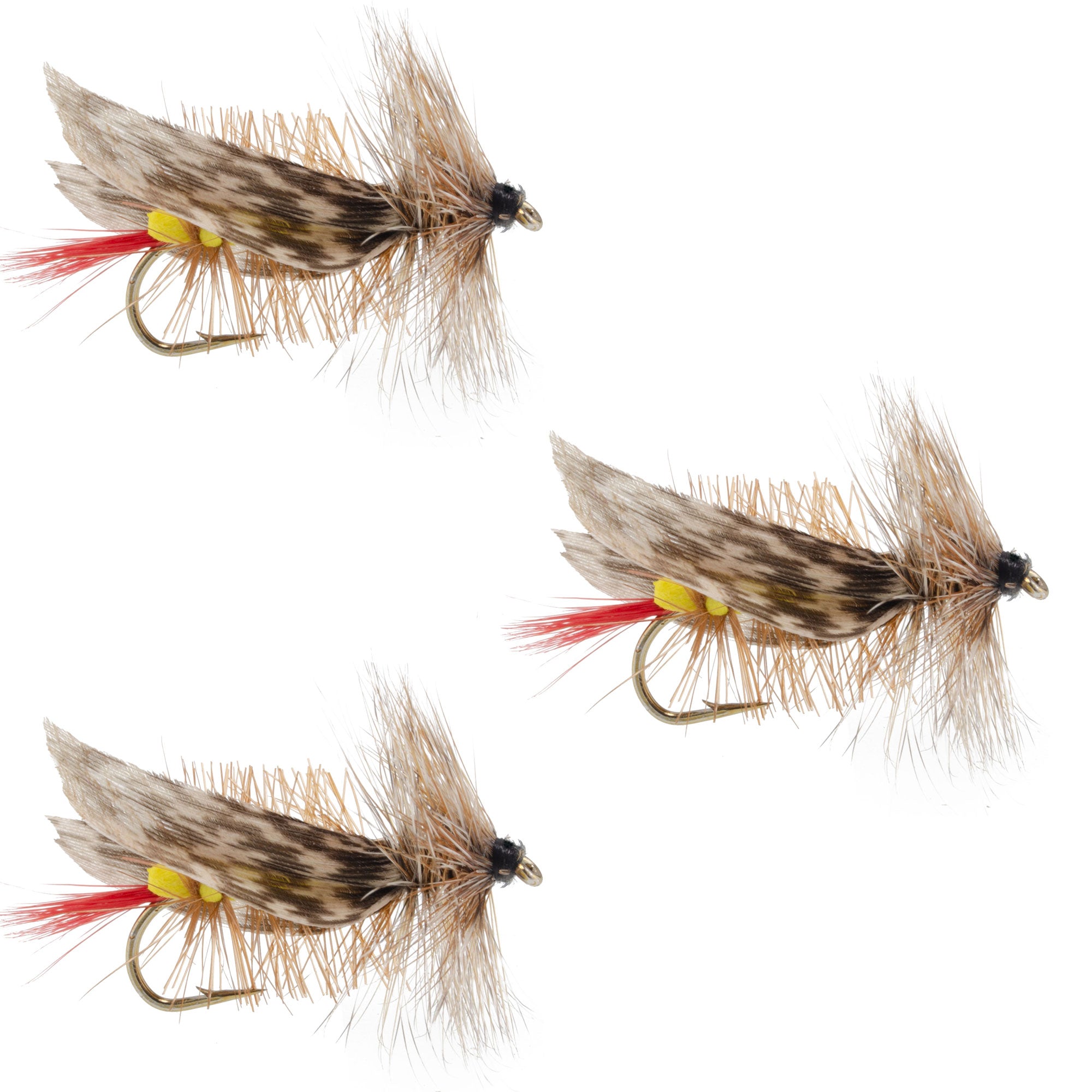 3 Pack Joe's Hopper Yellow Foam Body Grasshopper Fly - 6 Flies Hook Si