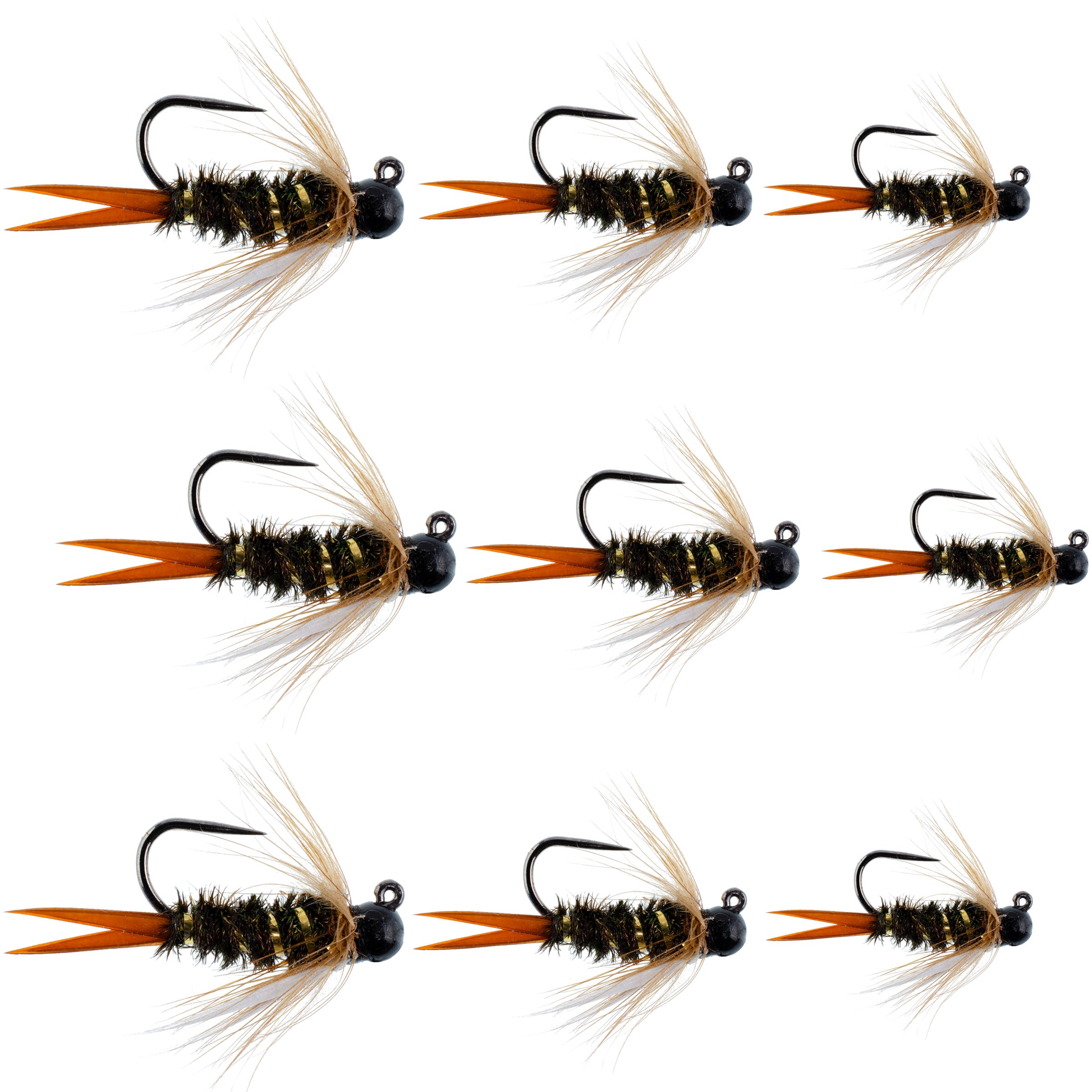 Black Tungsten Bead Prince Jig Assortment Tactical Czech Nymph Euro Ny
