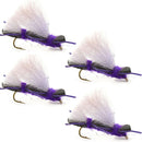 4 Pack Chubby Chernobyl Ant Purple Foam Body Grasshopper Fly - Hook Si