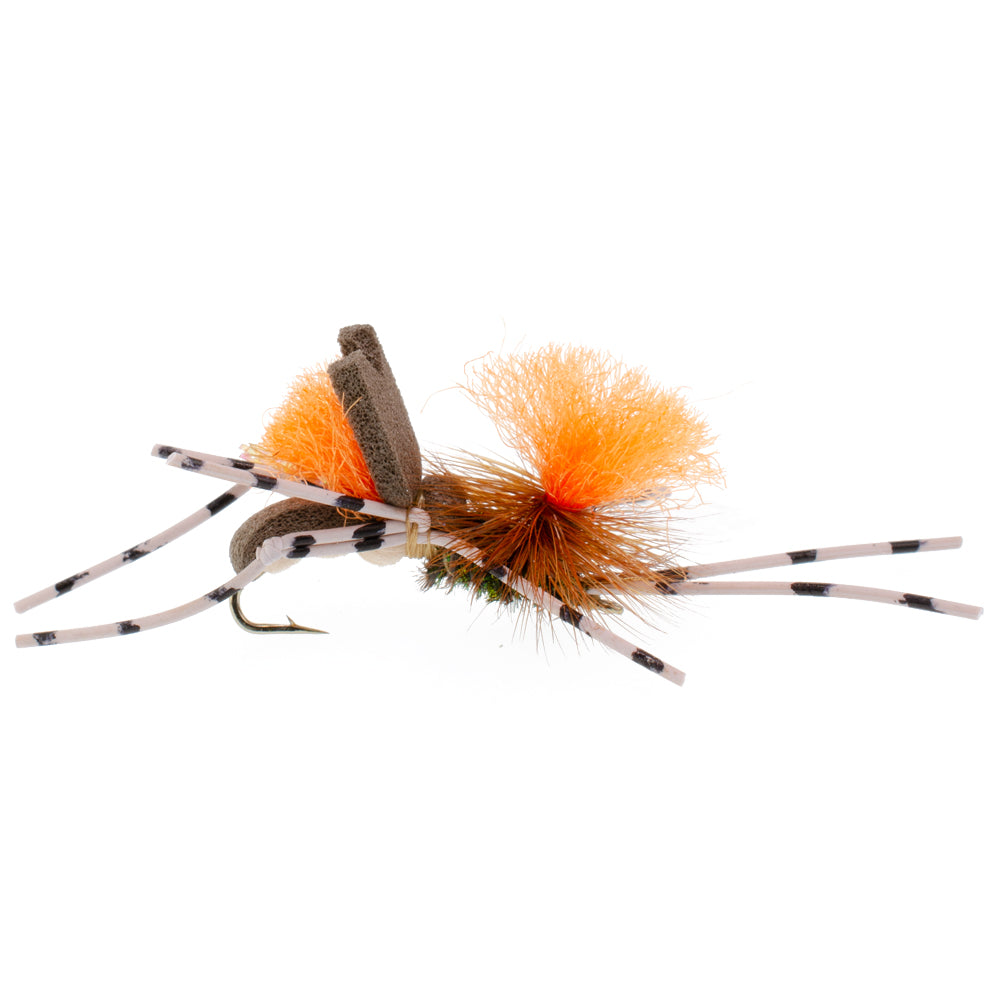 Dropper Hopper Foam Body High Visibility Grasshopper Dry Fishing Fly ...