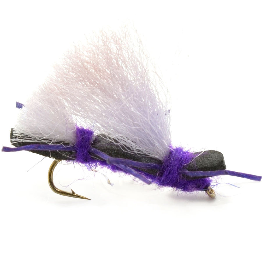 4 Pack Chubby Chernobyl Ant Purple Foam Body Grasshopper Fly - Hook Si